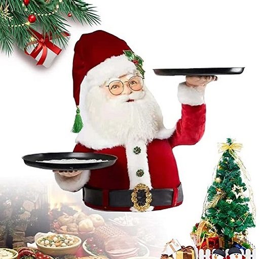 Christmas Santa Holding Tray Figurine - Kidz Country: