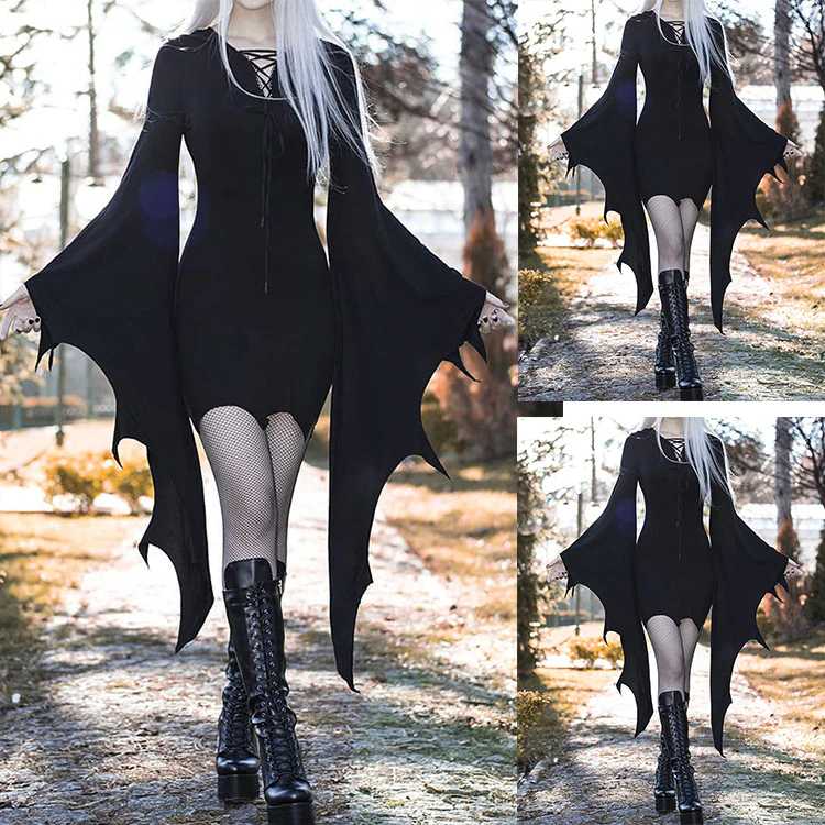 Halloween Bat Sleeve Dress - Kidz Country: