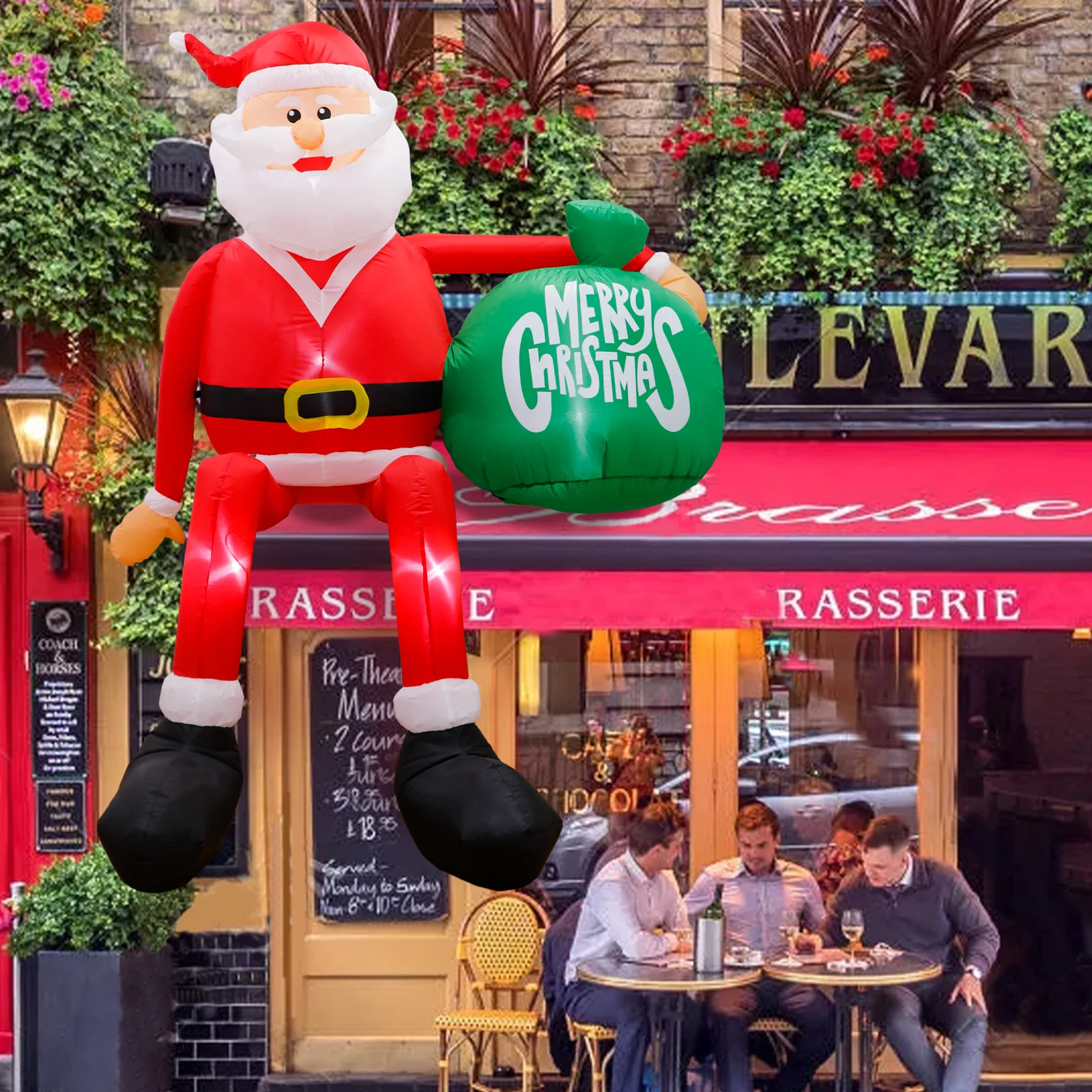 Inflatable Sitting Santa with LED - Kidz Country: