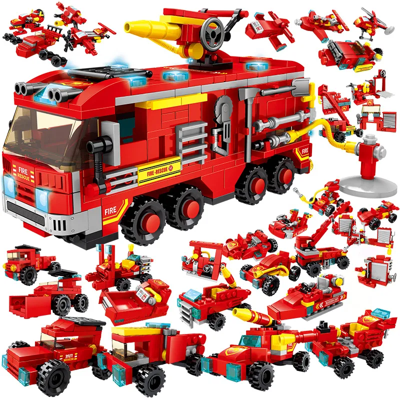 Fire Station Building Blocks Set - Kidz Country: