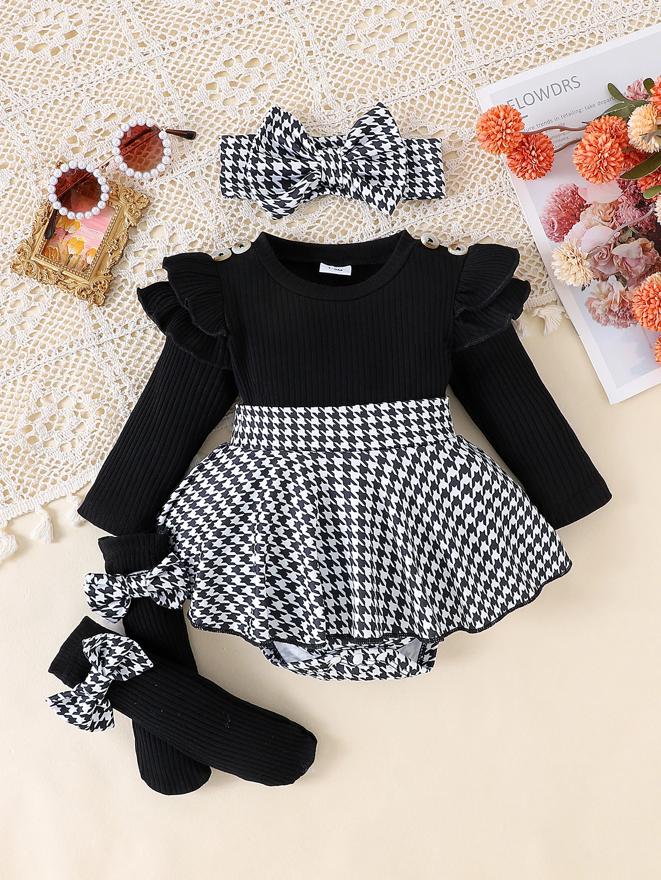 Houndstooth Princess Baby Romper Set - Kidz Country:
